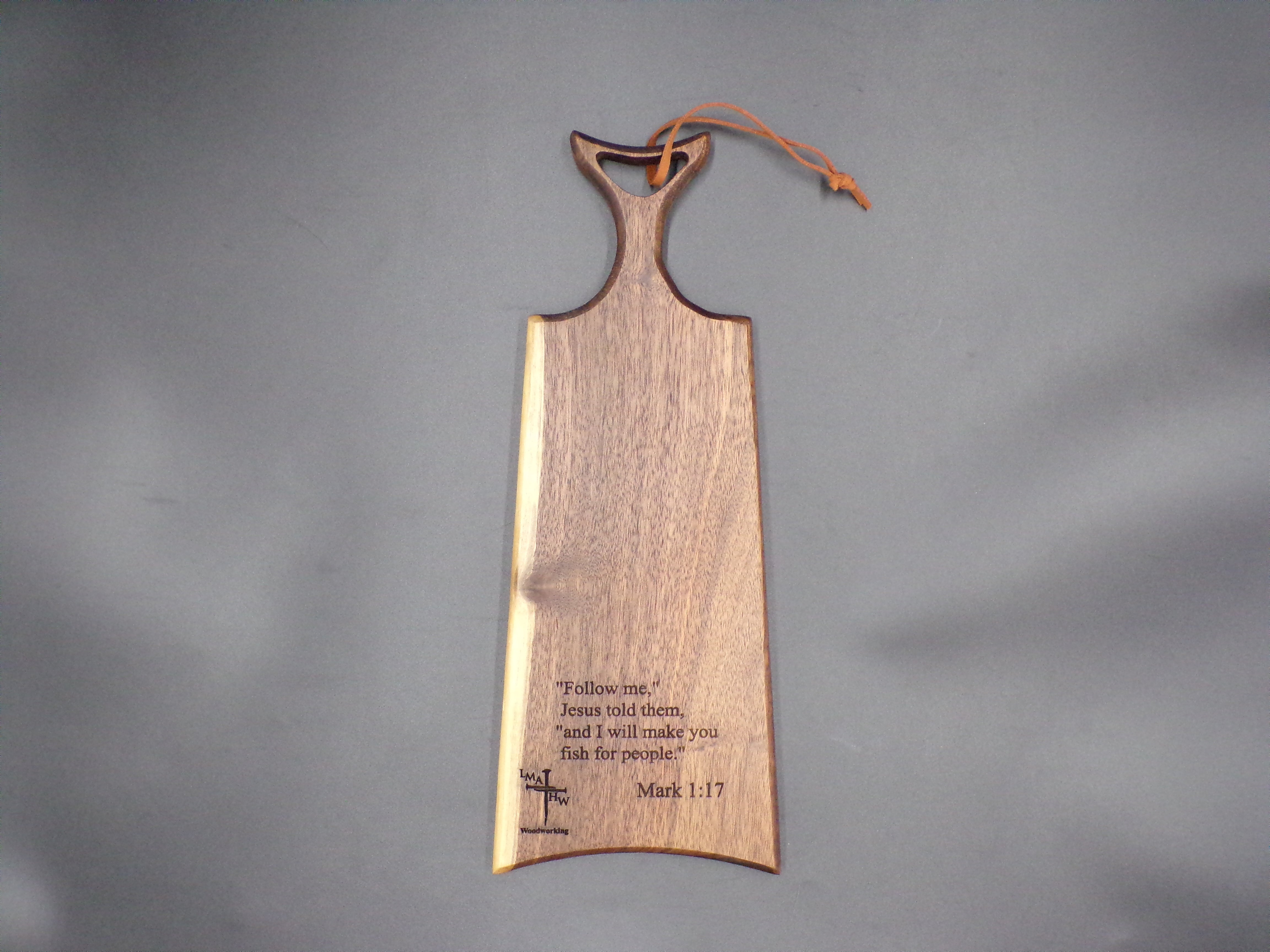 Embrace Faith and Flavor with Our Personalized Walnut Fishtail Paddle ...