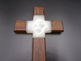 Handcrafted Oak & Walnut Epoxy Crosses: Artistic Faith-Inspired Home D ...